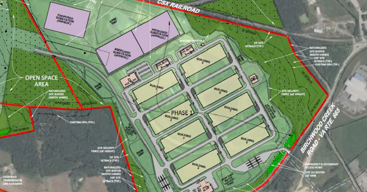 Amazon's 7.5m sq ft data center park in King George County, Virginia ...