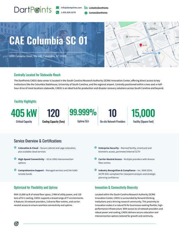 DartPoints-Data-Center-Spec-Sheet-CAE.pdf - DartPoints: Columbia Data ...
