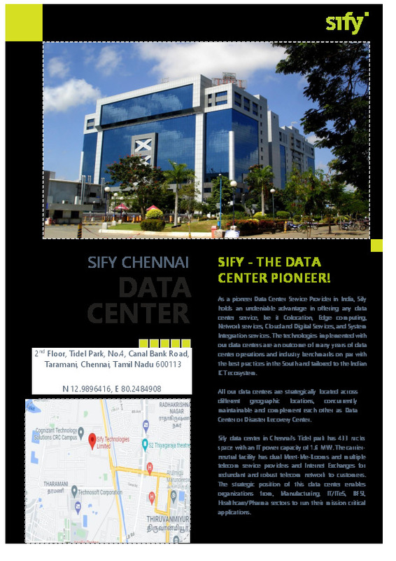 Sify: Chennai 01 Data Center