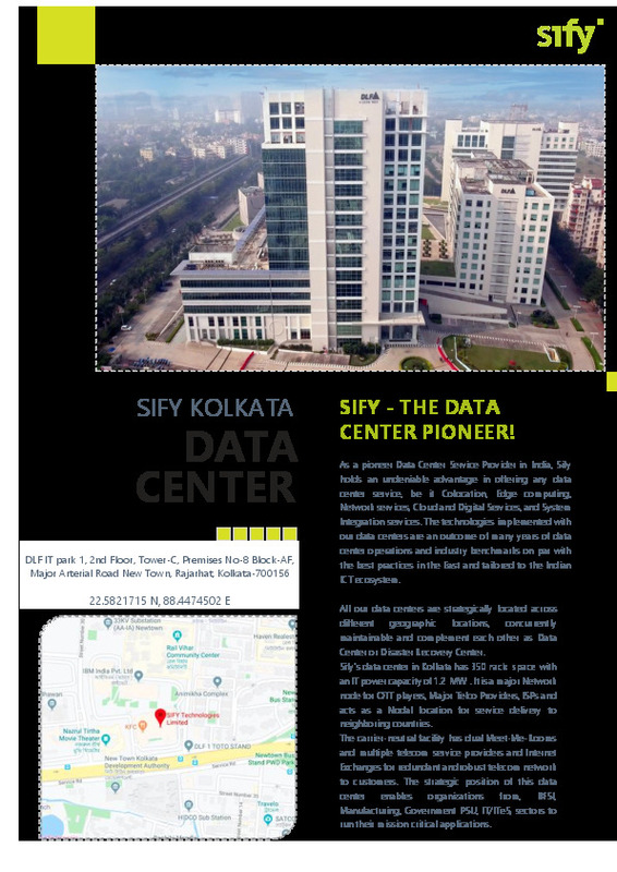 Sify: Kolkata Data Center