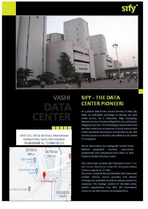 Sify-MUM01_Vashi_Factsheet.pdf - Sify: Mumbai 01 Vashi Data Center