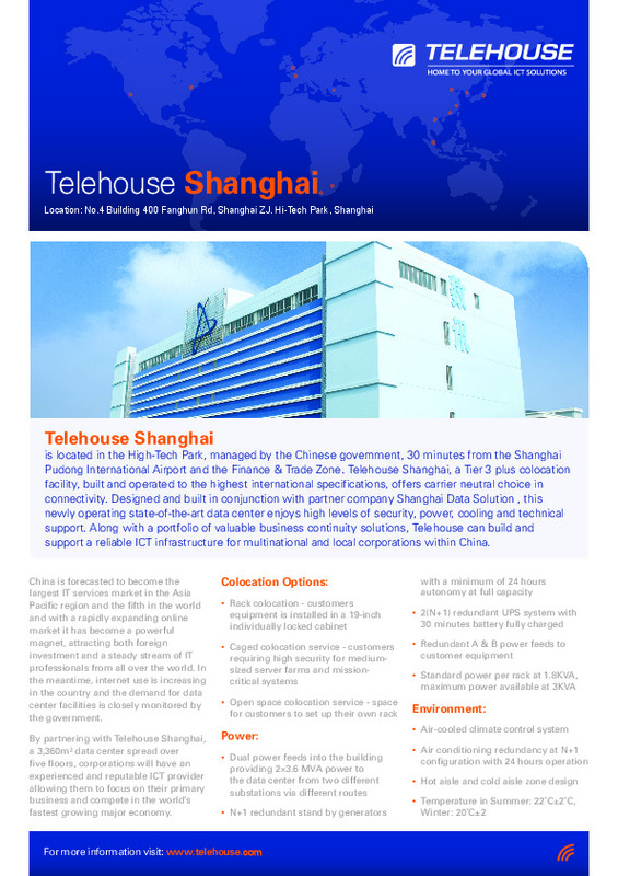 telehouse_shanghai_zhangjiang.pdf - Telehouse: Shanghai Zhangjiang Data ...