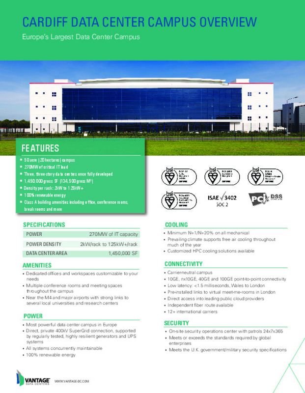 Vantage Cardiff CWL1 Data Center