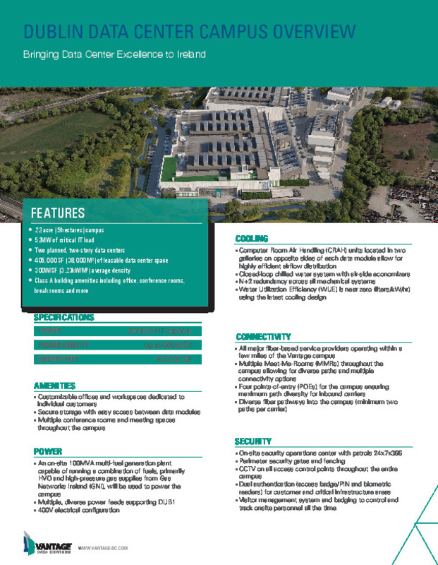 Vantage: Dublin DUB1 Data Center